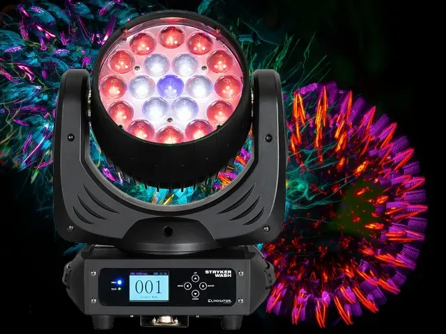 Eliminator Lighting Stryker Wash Quad RGBW LED Moving Head with ...